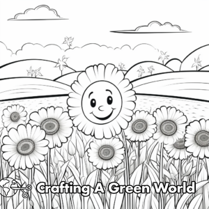 Happy Flower Coloring Pages - Free & Printable!