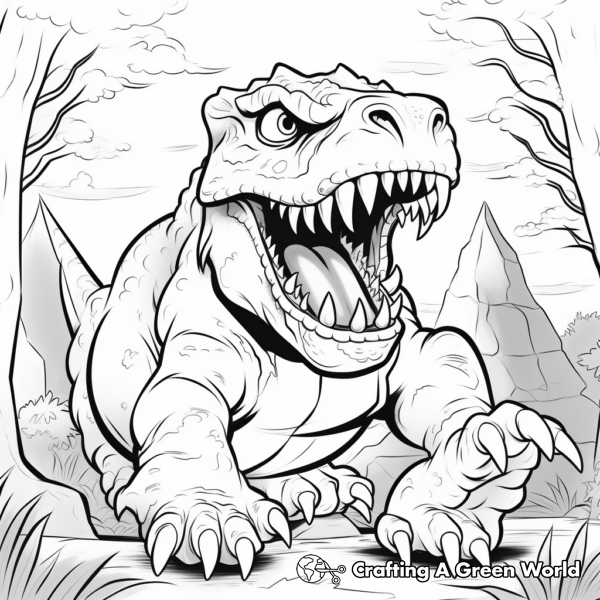 Scary T Rex Coloring Pages - Free & Printable!