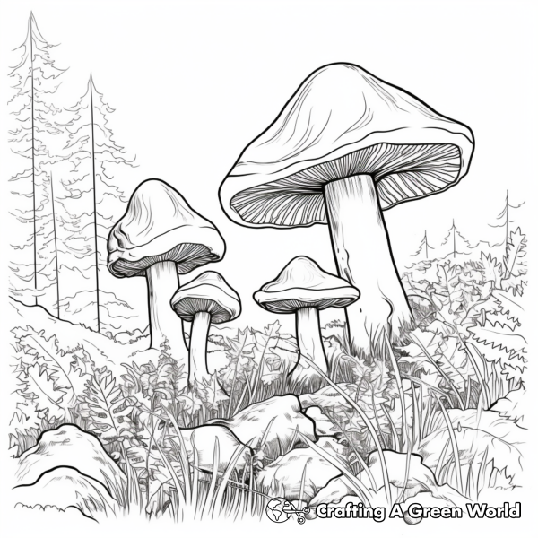 Realistic Mushroom Coloring Pages - Free & Printable!