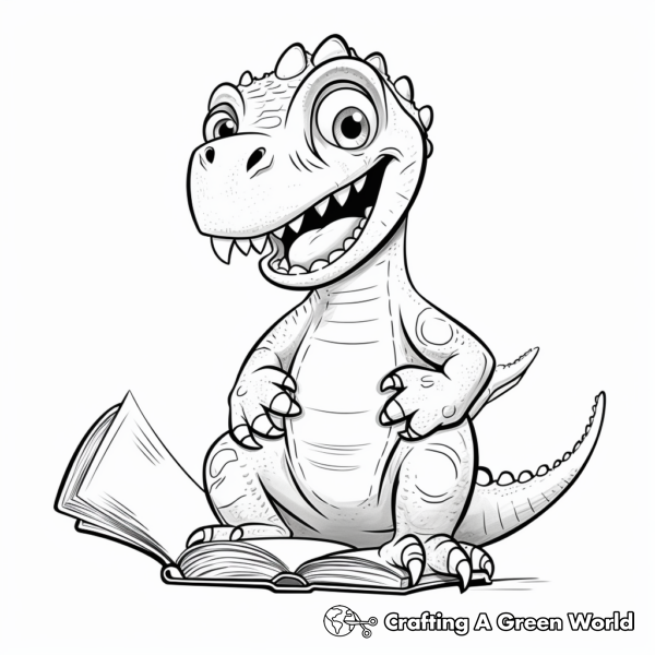 Dinosaur Book Coloring Pages - Free & Printable!