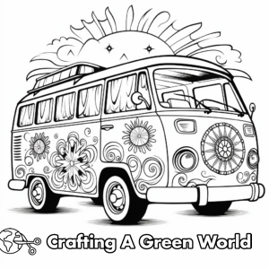 Hippie Van Coloring Pages - Free & Printable!
