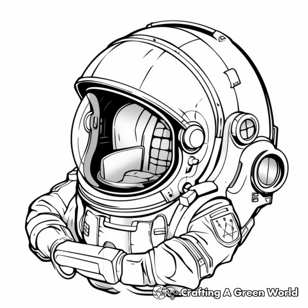 Astronaut Helmet Coloring Pages - Free & Printable!