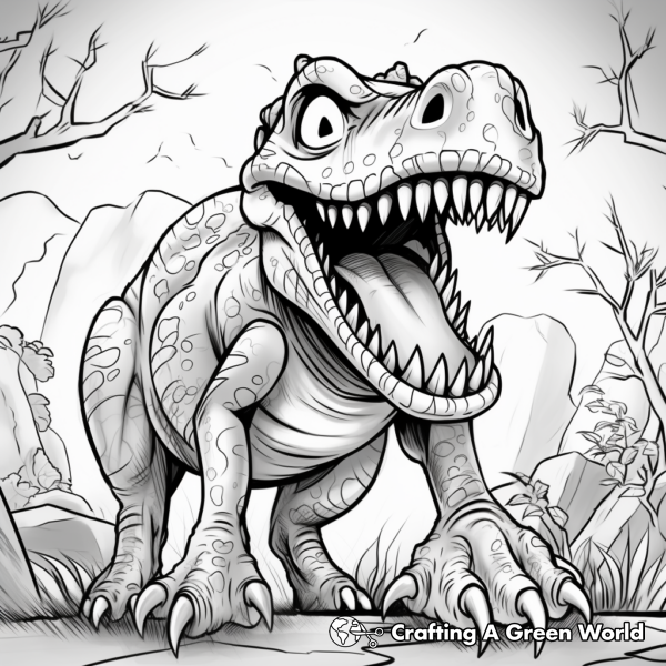 Scary T Rex Coloring Pages - Free & Printable!
