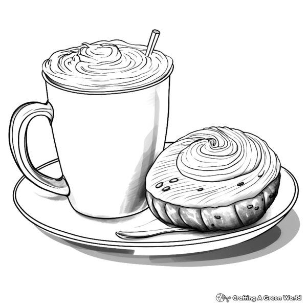 Coffee And Donut Coloring Pages - Free & Printable!
