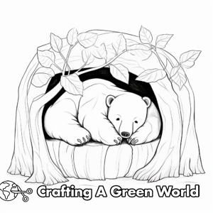 Hibernating Bear Coloring Pages - Free & Printable!