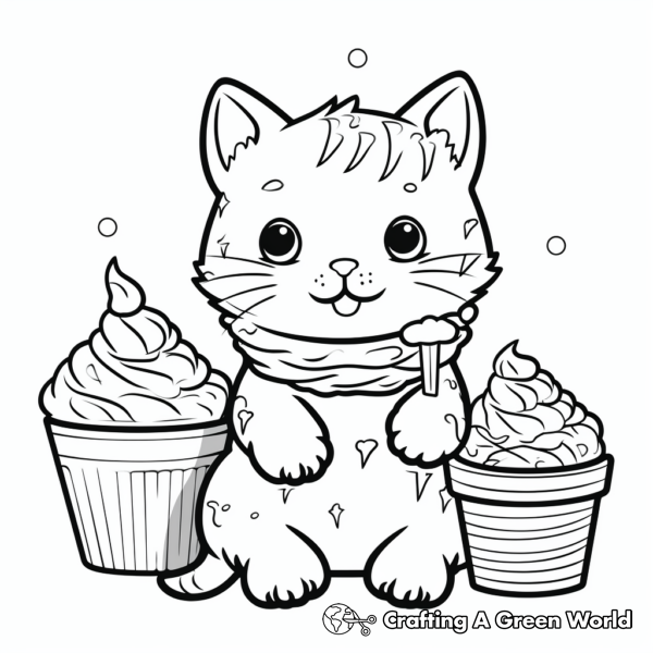 Cats and Ice Cream Coloring Pages - Free & Printable!