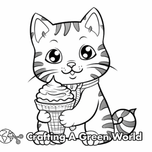 Cats and Ice Cream Coloring Pages - Free & Printable!