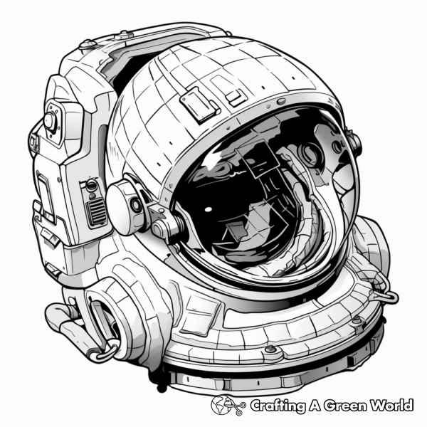 Astronaut Helmet Coloring Pages - Free & Printable!