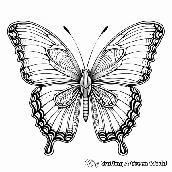Blue Morpho Butterfly Coloring Pages - Free & Printable!
