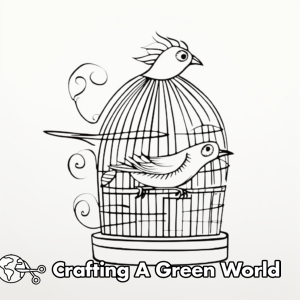 Bird Cage Coloring Pages - Free & Printable!