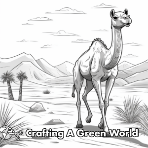 Camel In Desert Coloring Pages - Free & Printable!
