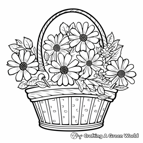 Flower Basket Coloring Pages - Free & Printable!