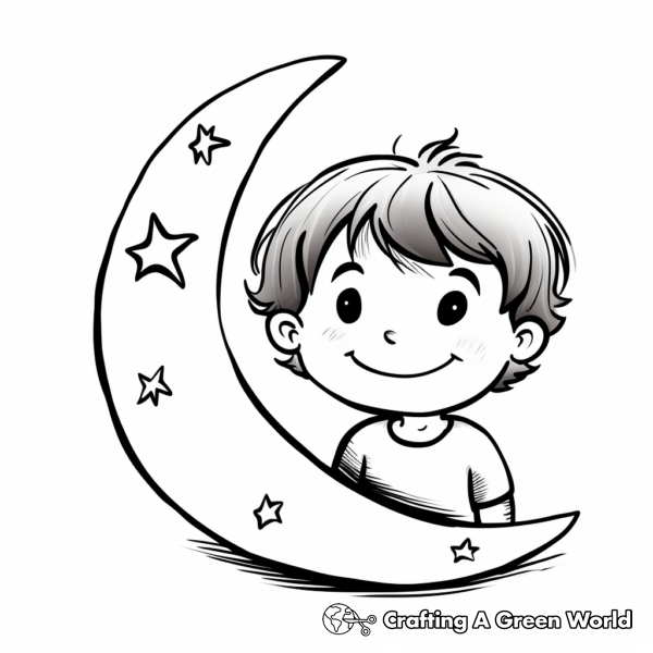 Crescent Moon Coloring Pages - Free & Printable!