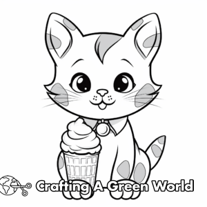 Cats and Ice Cream Coloring Pages - Free & Printable!