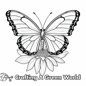Half Butterfly Half Flower Coloring Pages - Free & Printable!