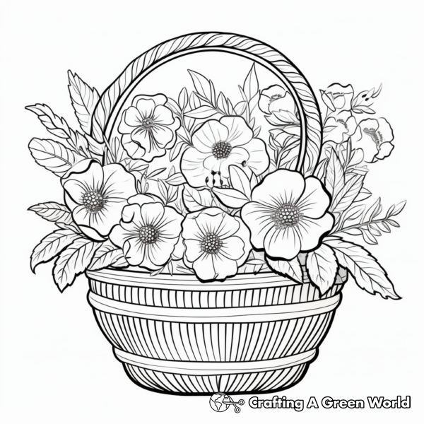 Flower Basket Coloring Pages - Free & Printable!