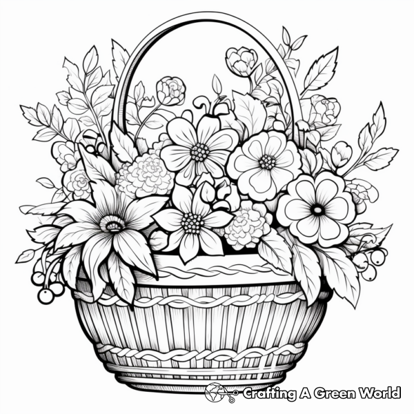 Flower Basket Coloring Pages - Free & Printable!