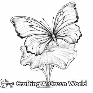 Half Butterfly Half Flower Coloring Pages - Free & Printable!