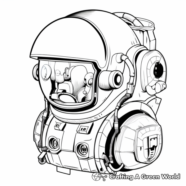 Astronaut Helmet Coloring Pages - Free & Printable!