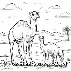 Camel In Desert Coloring Pages - Free & Printable!