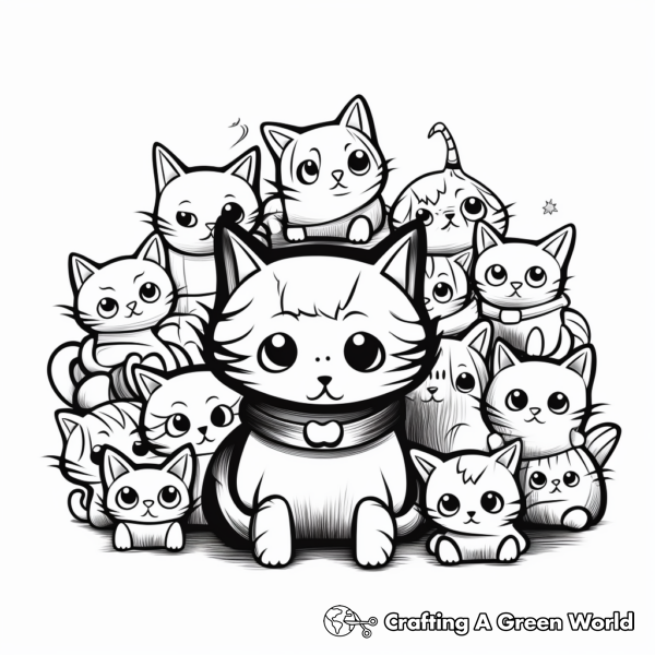 Cat Pack Coloring Pages - Free & Printable!