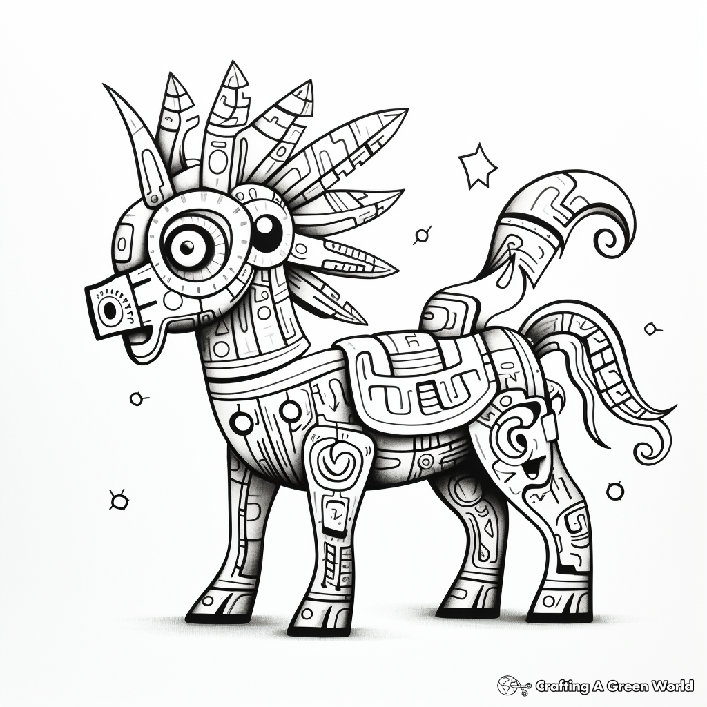 Alebrije Coloring Alebrijes Coyote Oaxaca Artesanias Mexicano Cultural