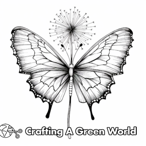 Half Butterfly Half Flower Coloring Pages - Free & Printable!