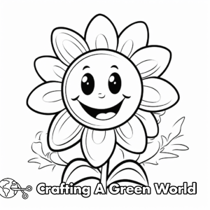 Happy Flower Coloring Pages - Free & Printable!