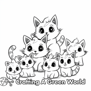 Cat Pack Coloring Pages - Free & Printable!