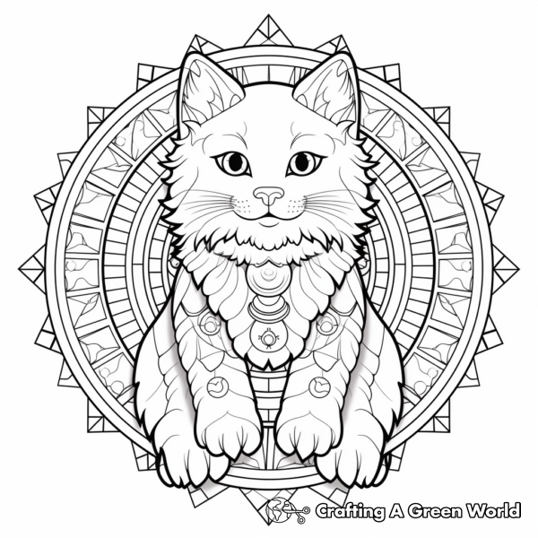 Cat Mandala Coloring Pages - Free & Printable!