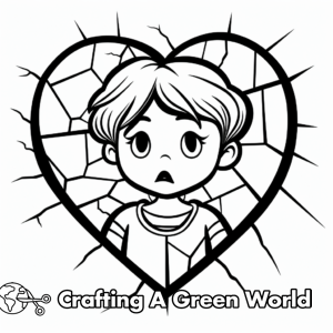 Broken Heart Coloring Pages - Free & Printable!
