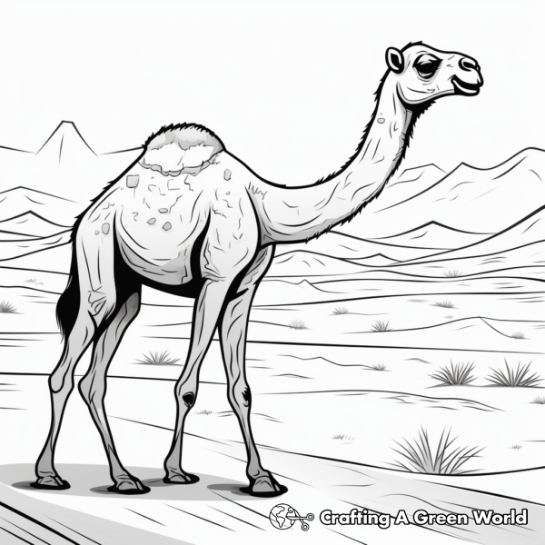 Camel In Desert Coloring Pages - Free & Printable!