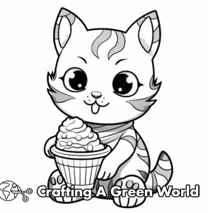 Cats and Ice Cream Coloring Pages - Free & Printable!