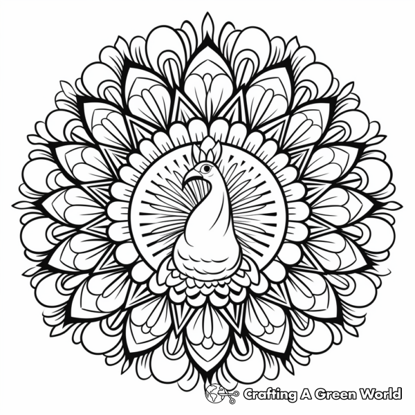 Peacock Mandala Coloring Pages - Free & Printable!