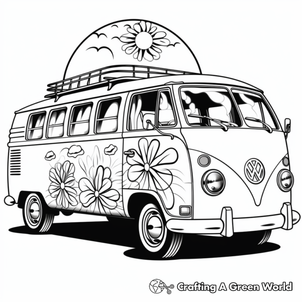 Hippie Van Coloring Pages - Free & Printable!