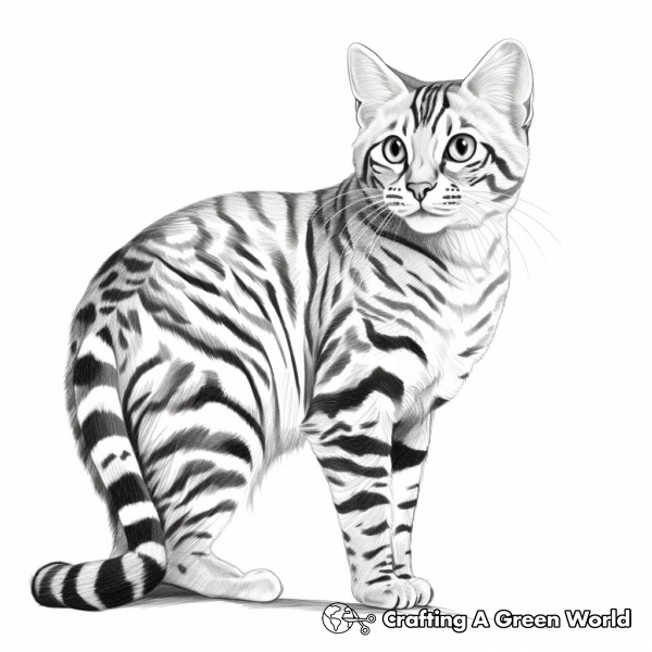 Striped Cat Coloring Pages - Free & Printable!