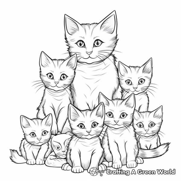 Cat Pack Coloring Pages - Free & Printable!