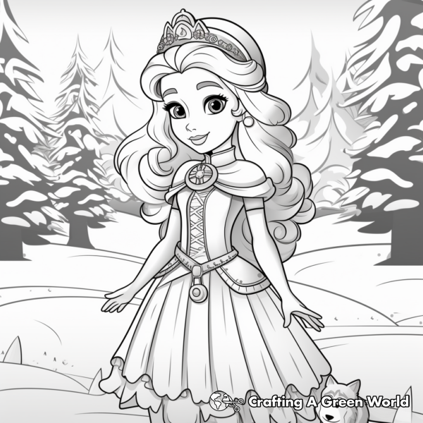 Winter Princess Coloring Pages - Free & Printable!