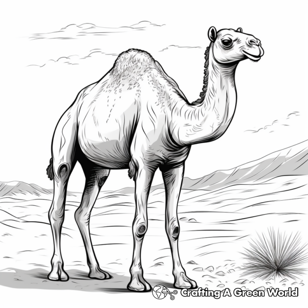Camel In Desert Coloring Pages - Free & Printable!