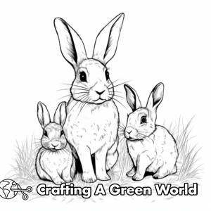 Bunny Family Coloring Pages - Free & Printable!