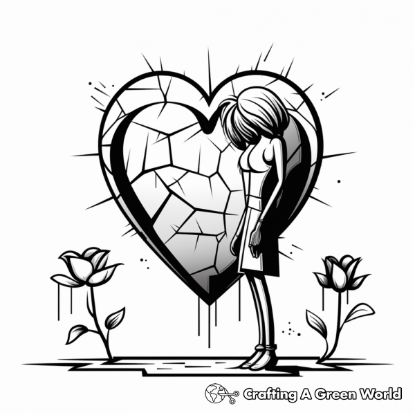 Broken Heart Coloring Pages - Free & Printable!