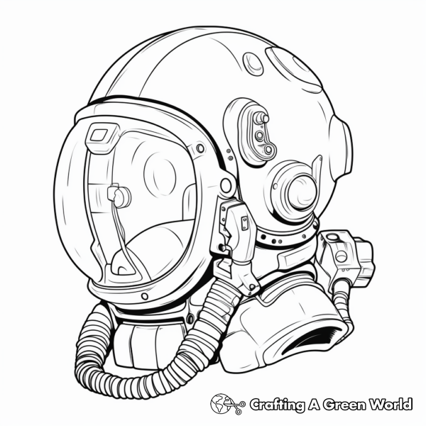 Astronaut Helmet Coloring Pages - Free & Printable!
