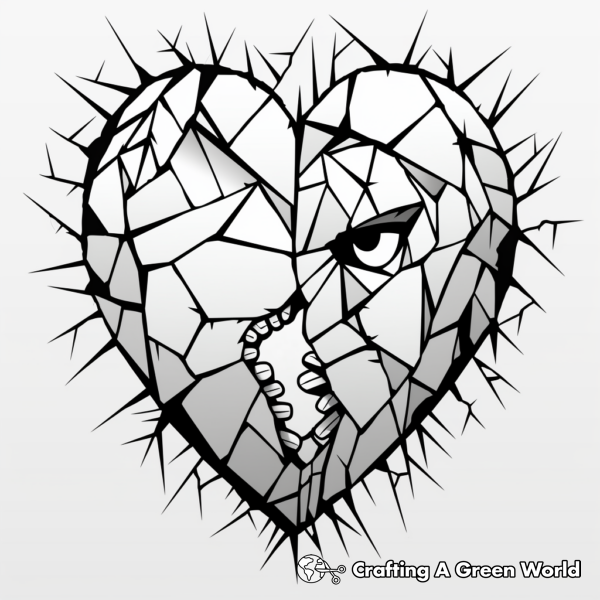 Broken Heart Coloring Pages - Free & Printable!