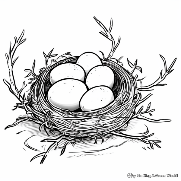Bird Nest Coloring Pages - Free & Printable!