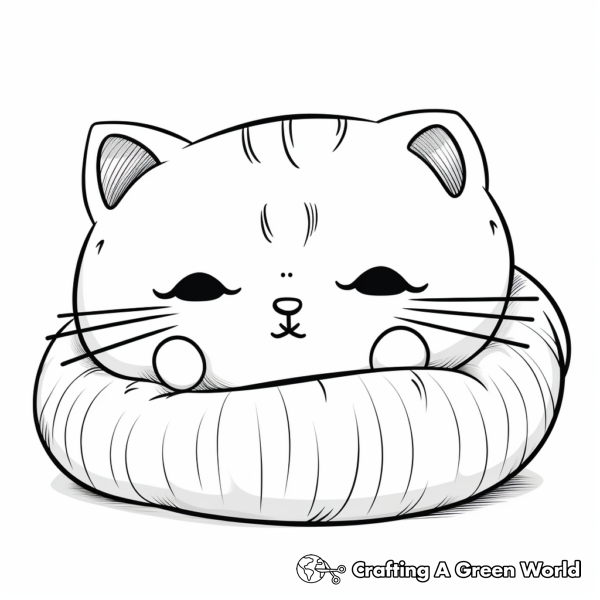 Cats on Pillows Coloring Pages - Free & Printable!
