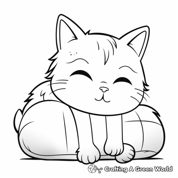 Cats on Pillows Coloring Pages - Free & Printable!