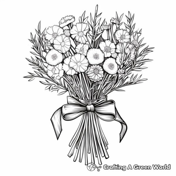Flower Bouquet Coloring Pages - Free & Printable!