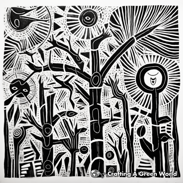 Amate Bark Painting Coloring Pages - Free & Printable!