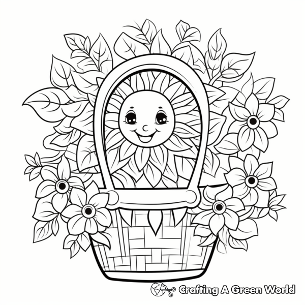 Flower Basket Coloring Pages - Free & Printable!