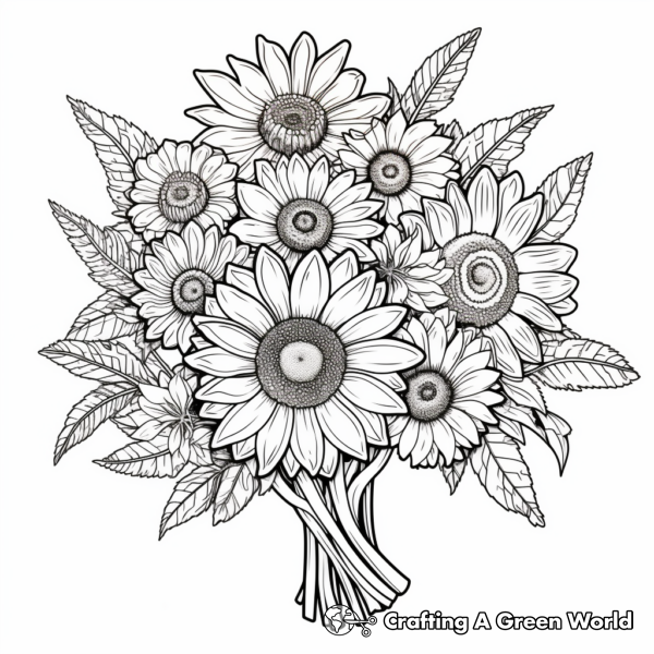 Flower Bouquet Coloring Pages - Free & Printable!